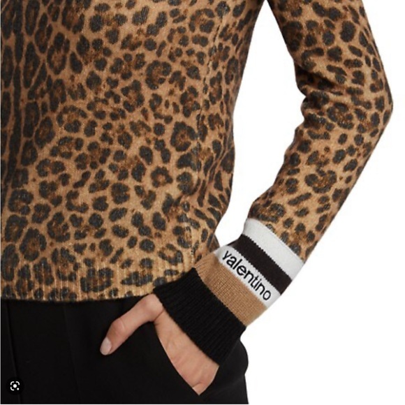 Valentino | Tops | Valentino Cashmere Leopard Sweater Medium | Poshmark
